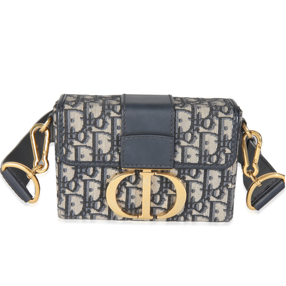 Dior | Bags | Christian Dior Blue Oblique Canvas 3 Montaigne Box Bag ...